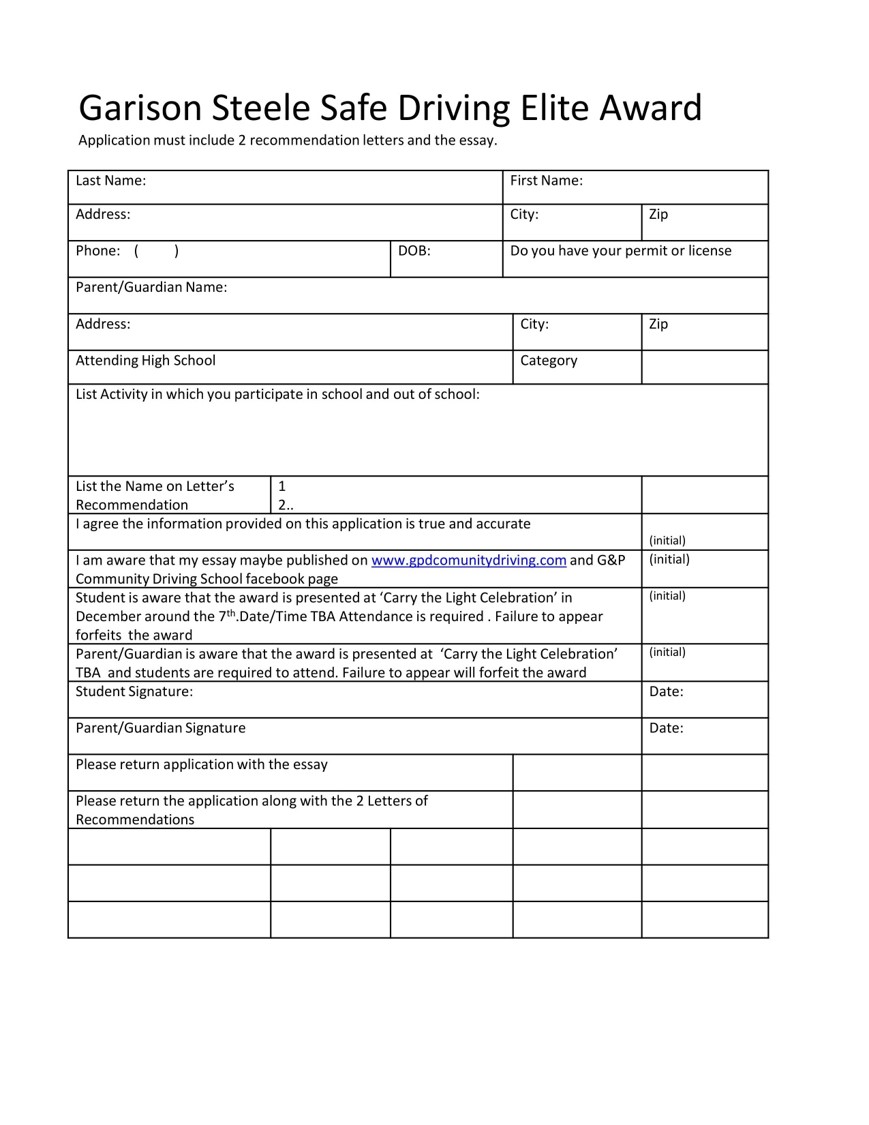 Scholarships – G&P Community Driving School